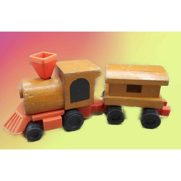Mattel | Toys | Vintage 972 Motor Puttputt Railroad Train Wood Engine ...